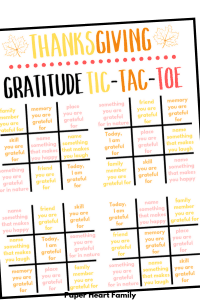 Thanksgiving Tic-Tac-Toe Gratitude Activity For Kids