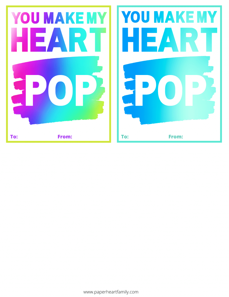 Trendy, Free Pop It Valentine Printable For Kids