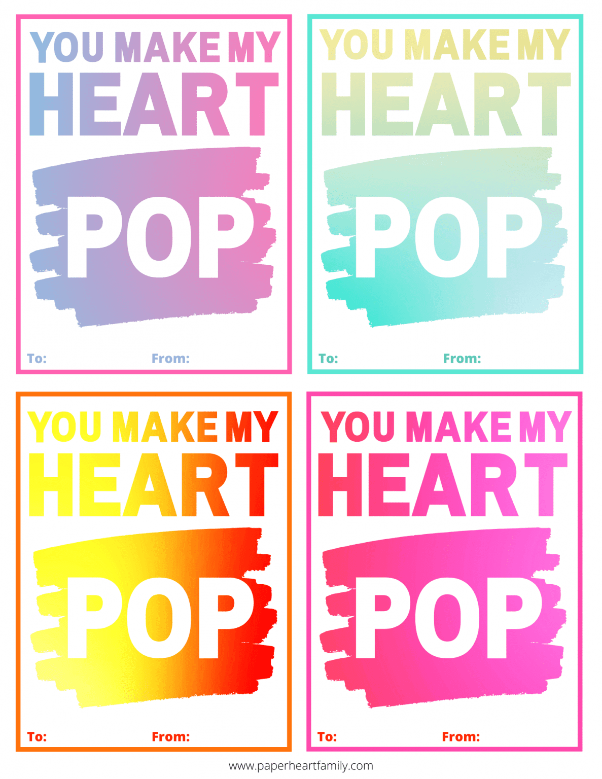Trendy, Free Pop It Valentine Printable For Kids
