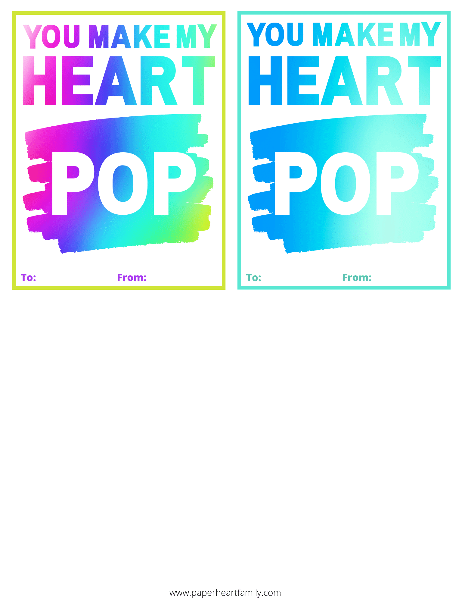 Trendy, Free Pop It Valentine Printable For Kids