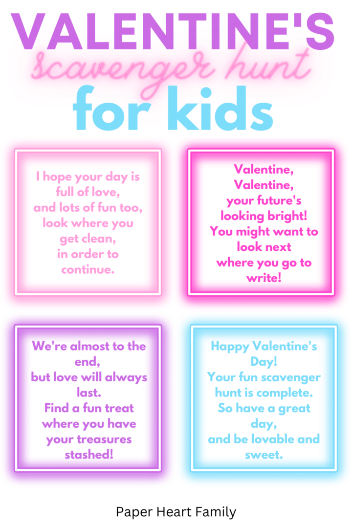 Valentine's Scavenger Hunt For Kids (Fun Free Printable!)