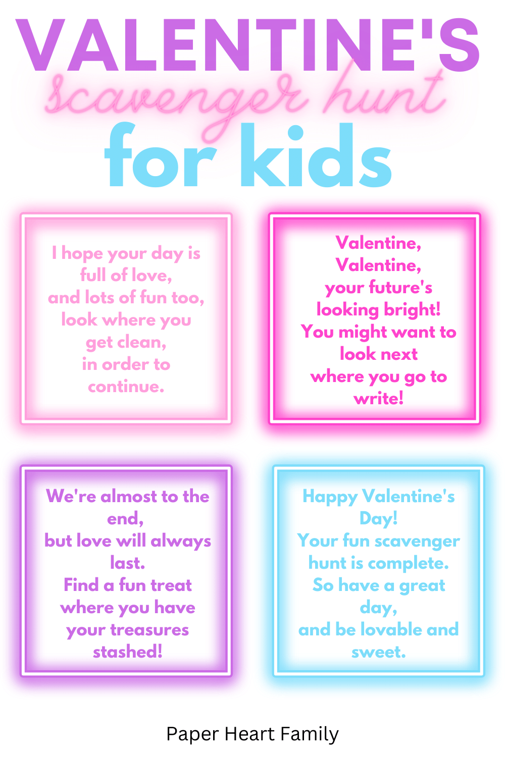 Valentine's Scavenger Hunt For Kids (Fun Free Printable!)