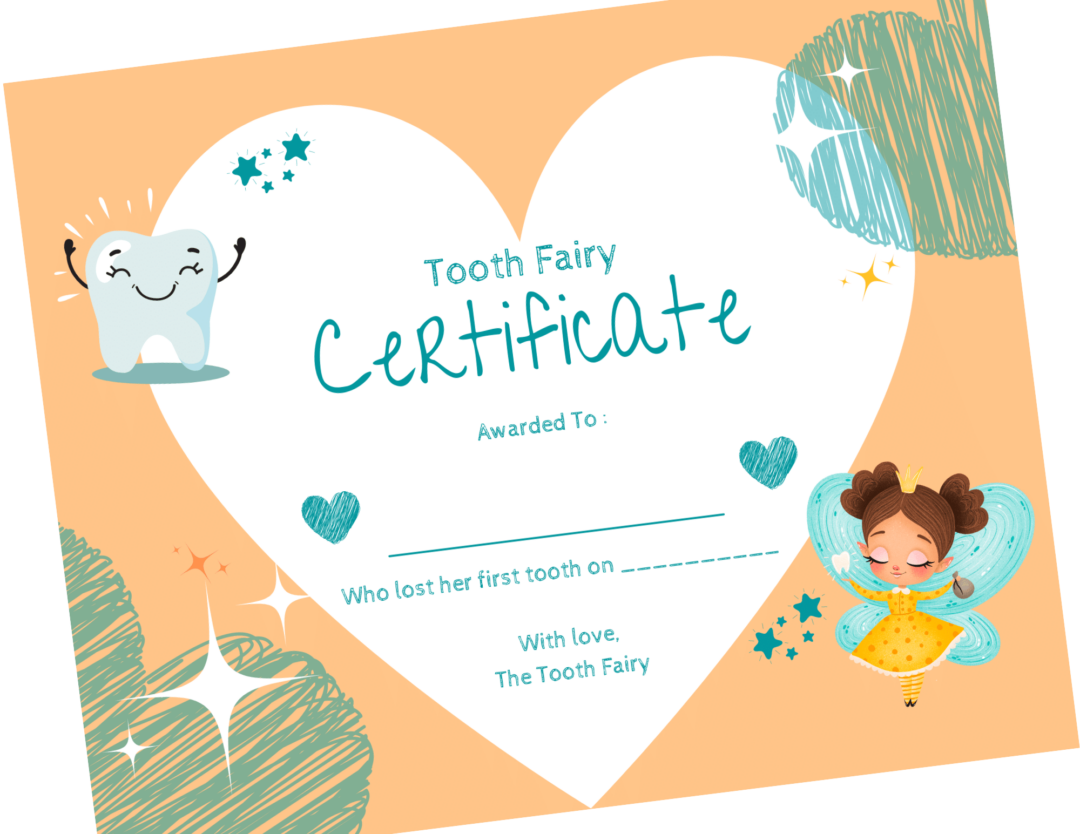 Printable Tooth Fairy Certificate (For Boy Or Girl)