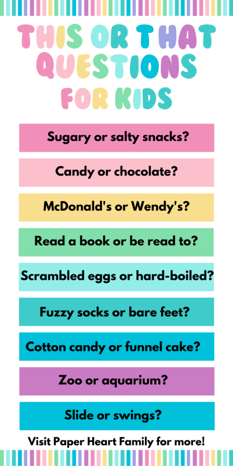 260 Amazing This Or That Questions For Kids