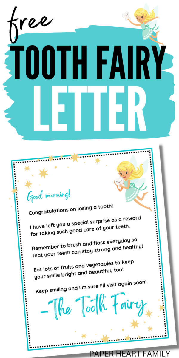 Free Tooth Fairy Letter Printable Your Kid Will Love