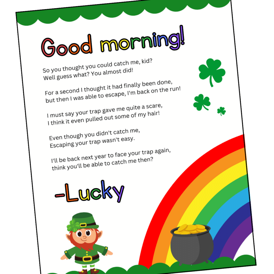 Free Printable Leprechaun Letter To Child Free Printable Leprechaun Letter To Child