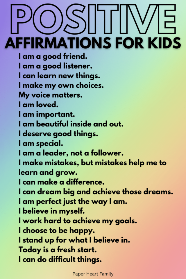 110 Positive Affirmations For Kids (With Printable Cards) 110 Positive Affirmations For Kids (With Printable Cards)