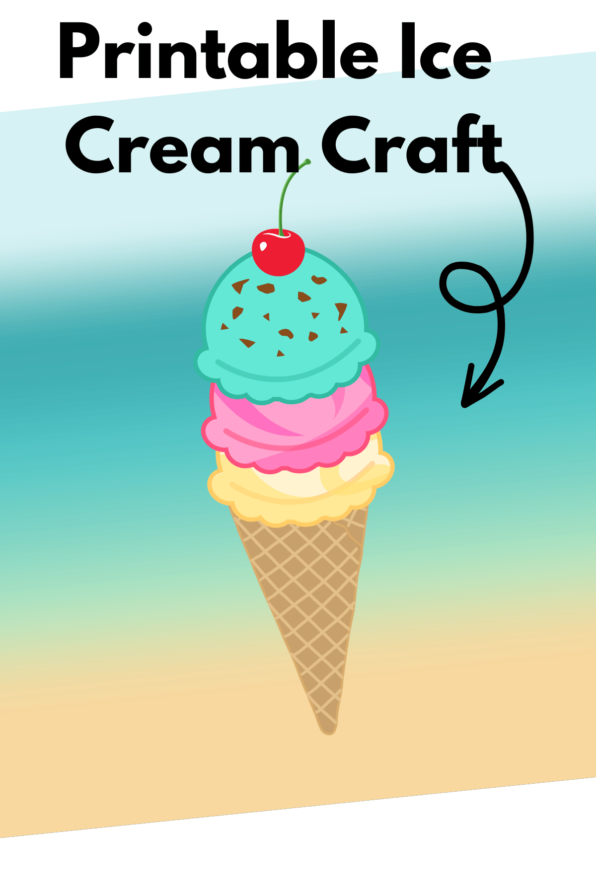 Free Printable Ice Cream Craft (Black and White and Pre-Colored!)