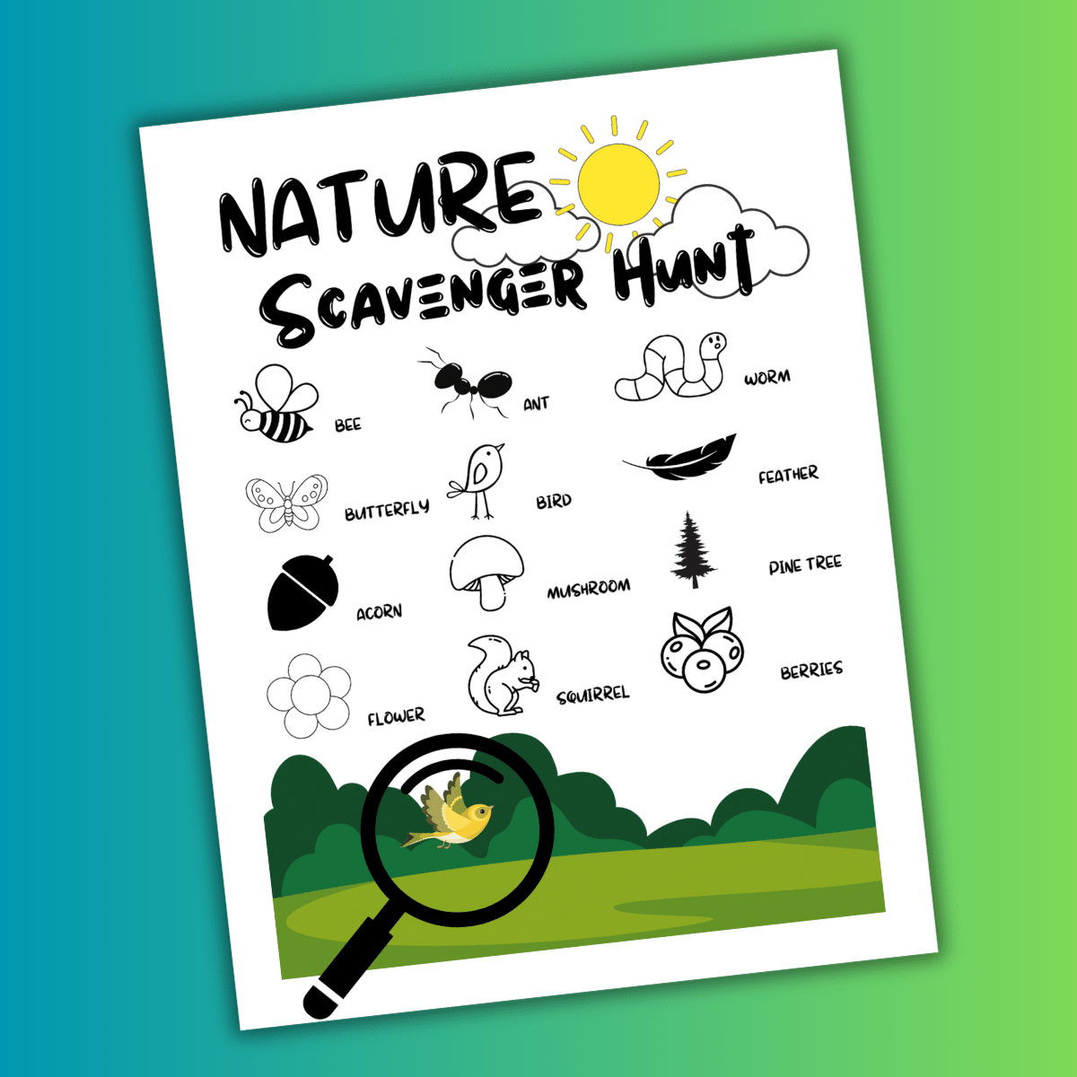 Two Free Printable Nature Scavenger Hunts For Kids