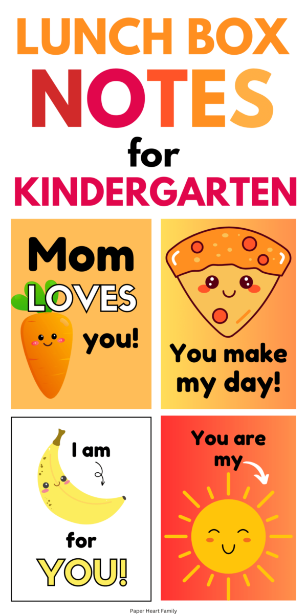 CUTEST Printable Lunch Box Notes For Kindergarteners