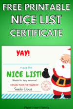 Free Printable Nice List Certificate From Santa