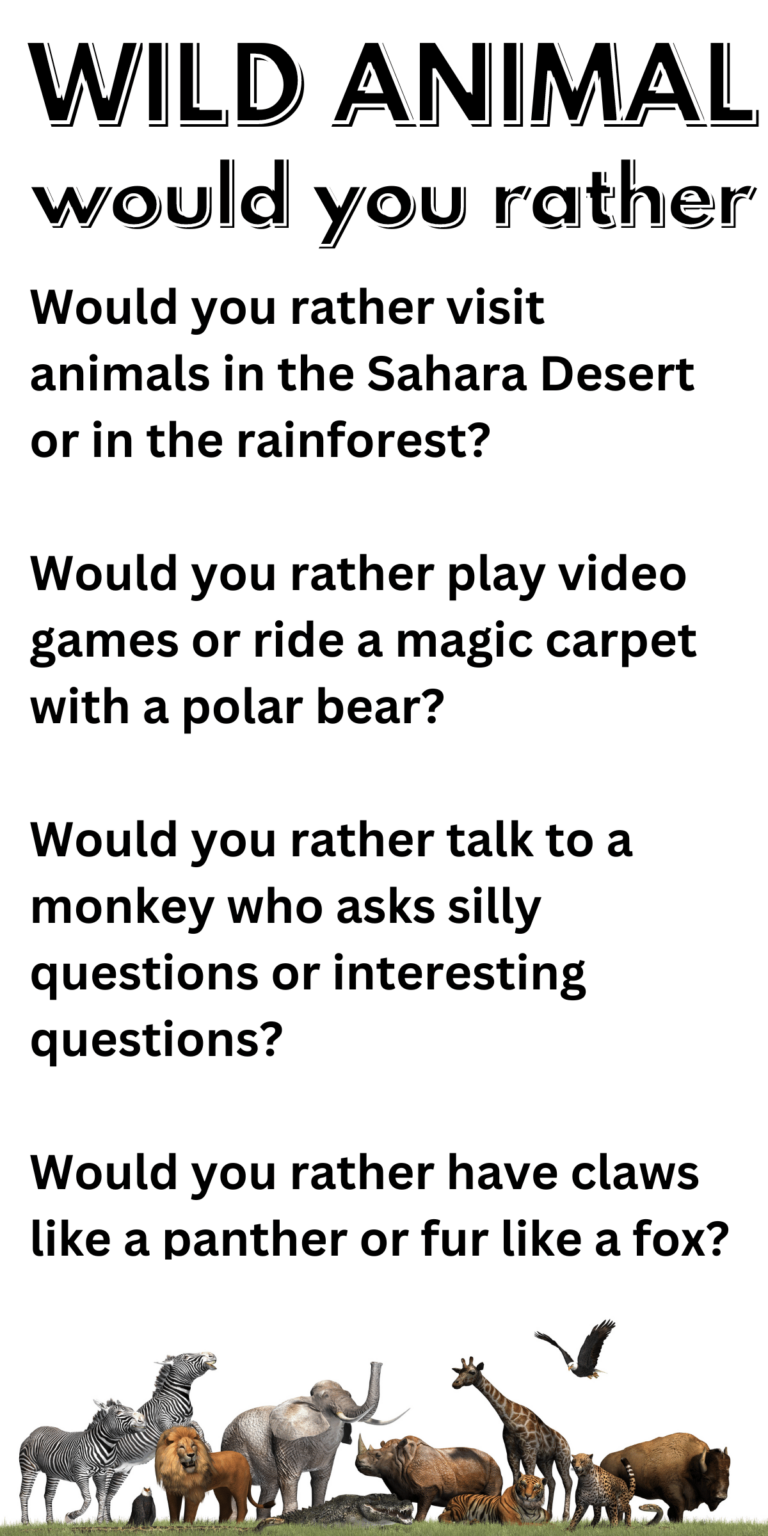 150 Best Animal Would You Rather Questions For Kids