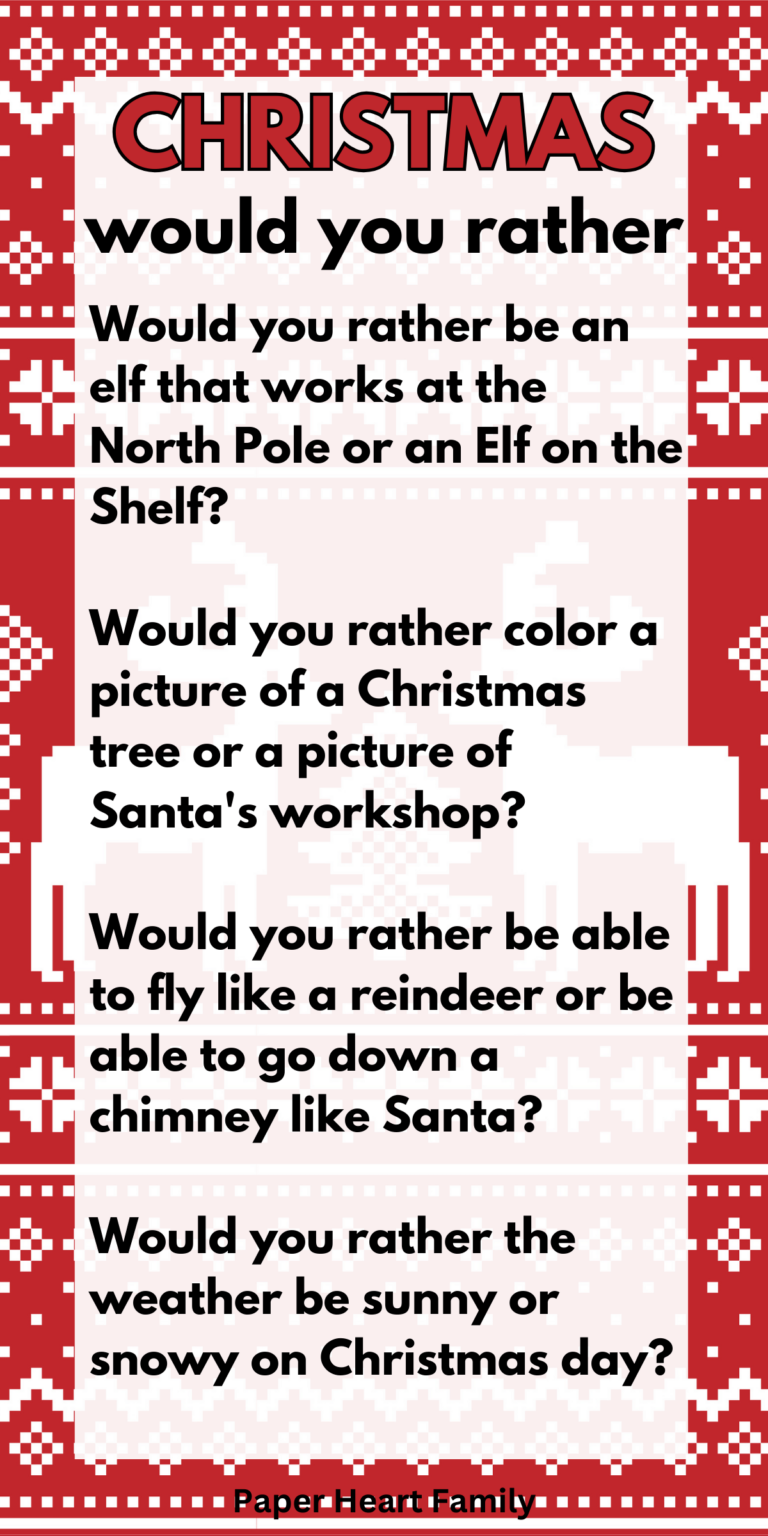 80 Christmas Would You Rather Questions For Kids