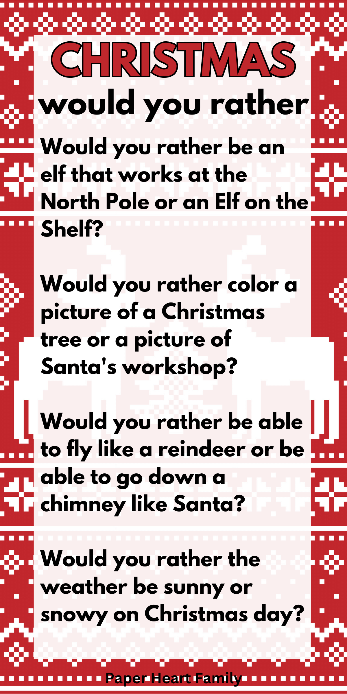 80 Christmas Would You Rather Questions For Kids