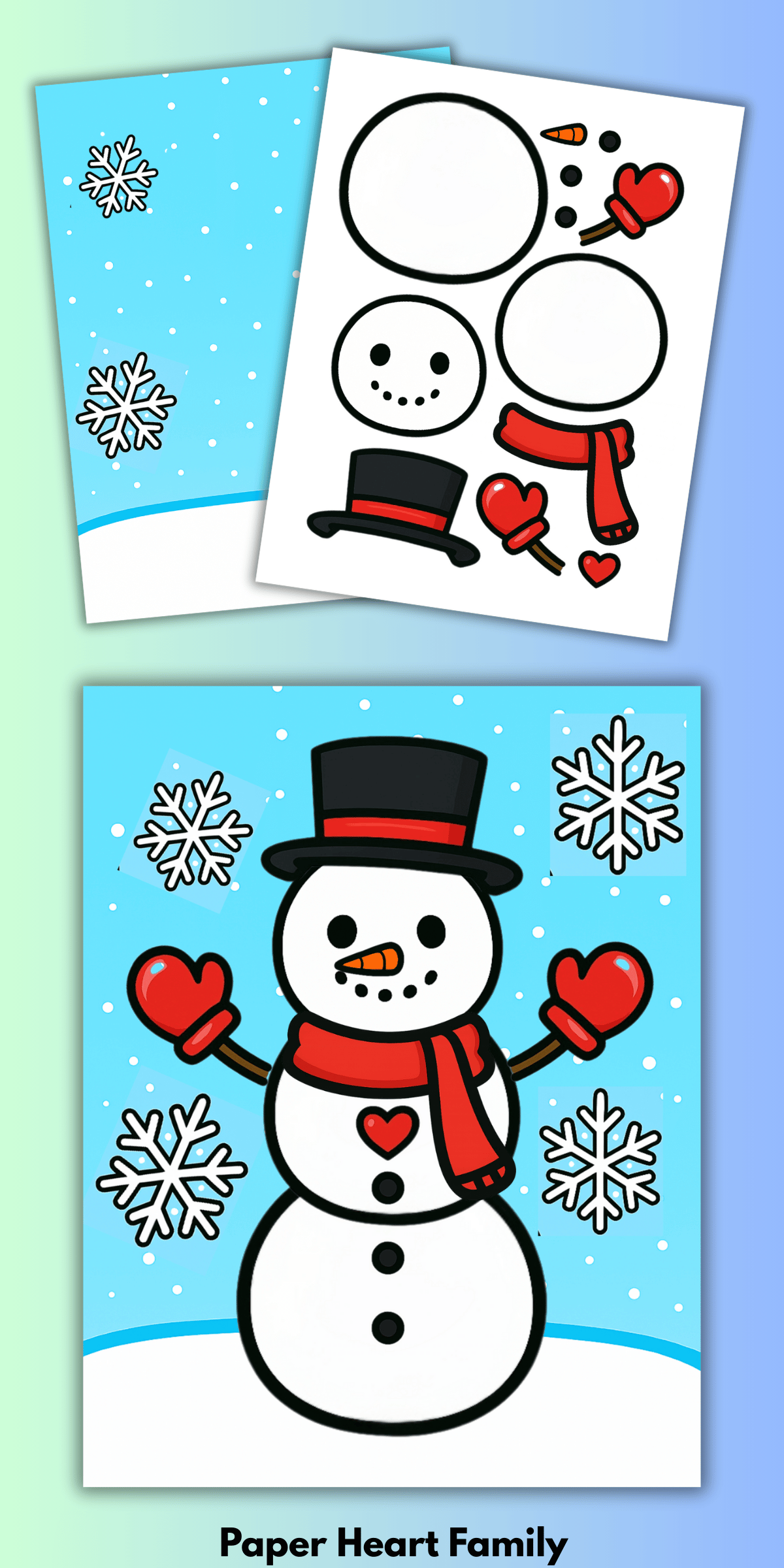 Adorable Build A Snowman Craft Printable For Kids