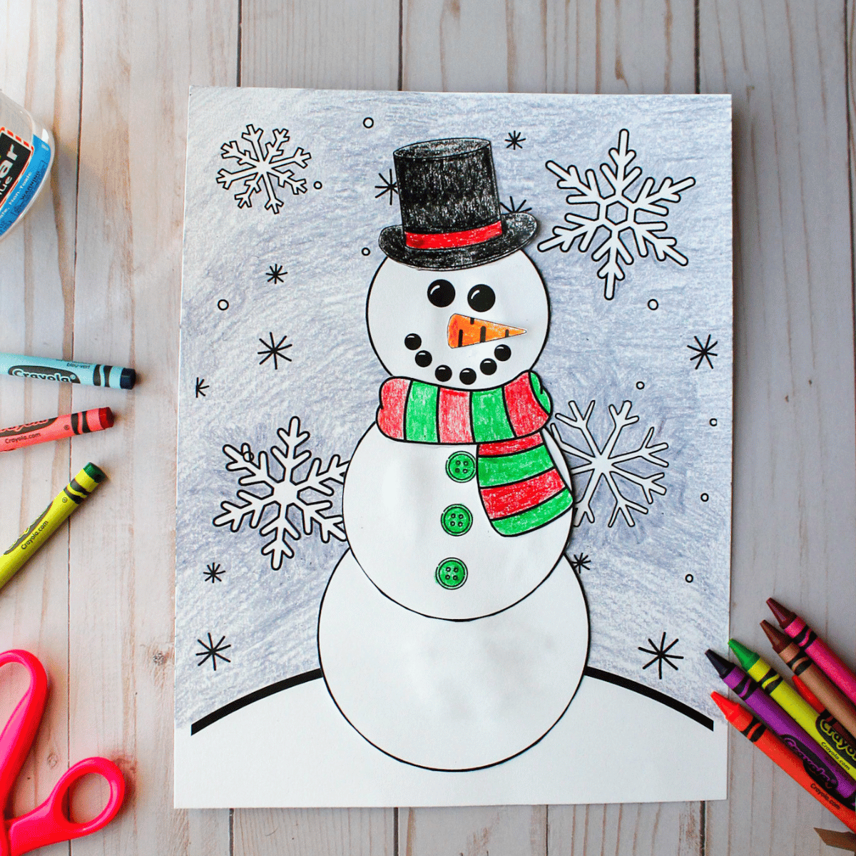 Adorable Build A Snowman Craft Printable For Kids