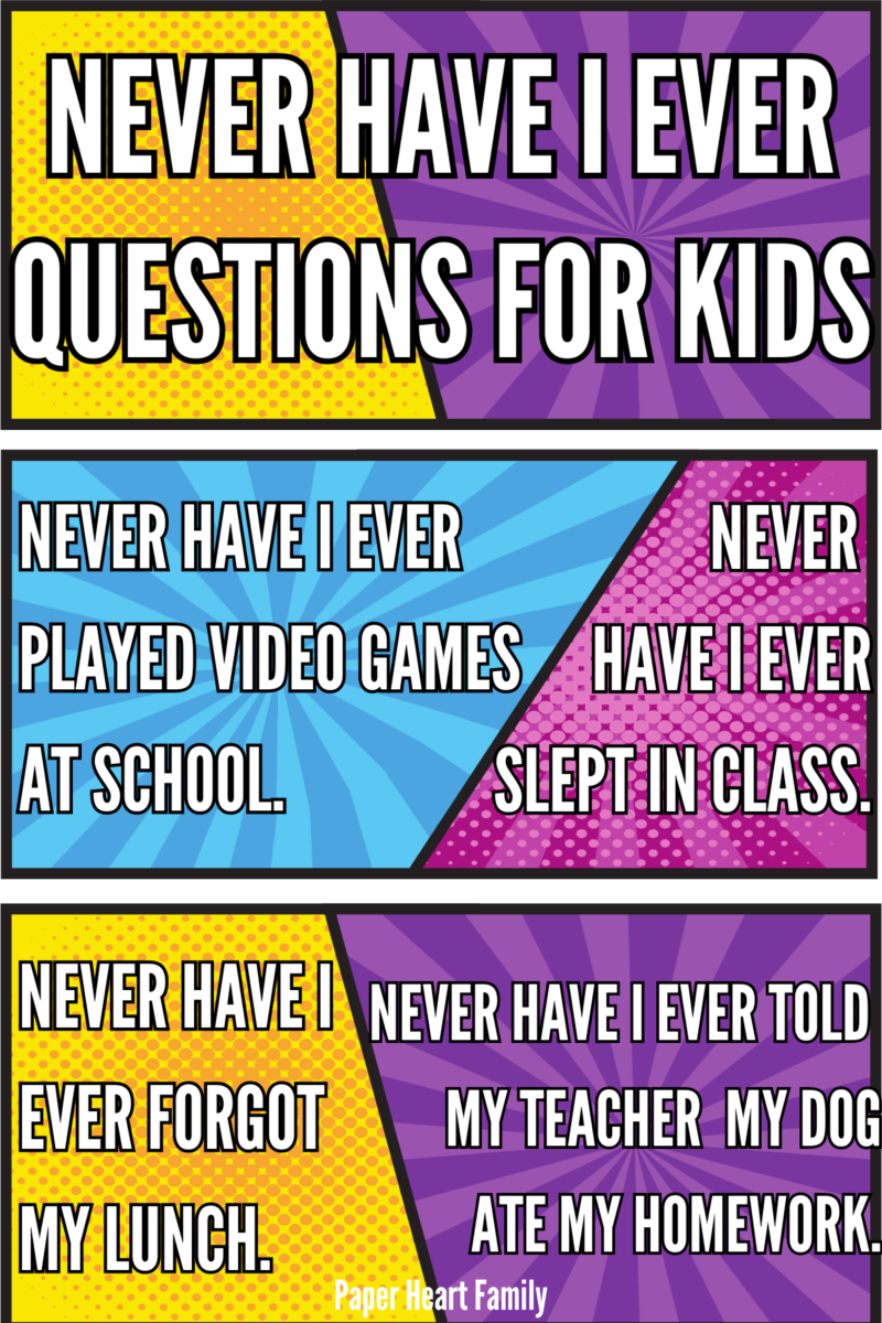 180 Never Have I Ever Question Ideas For Kids