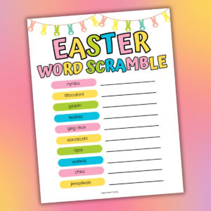 Cute, FREE Easter Scavenger Hunt For Kids