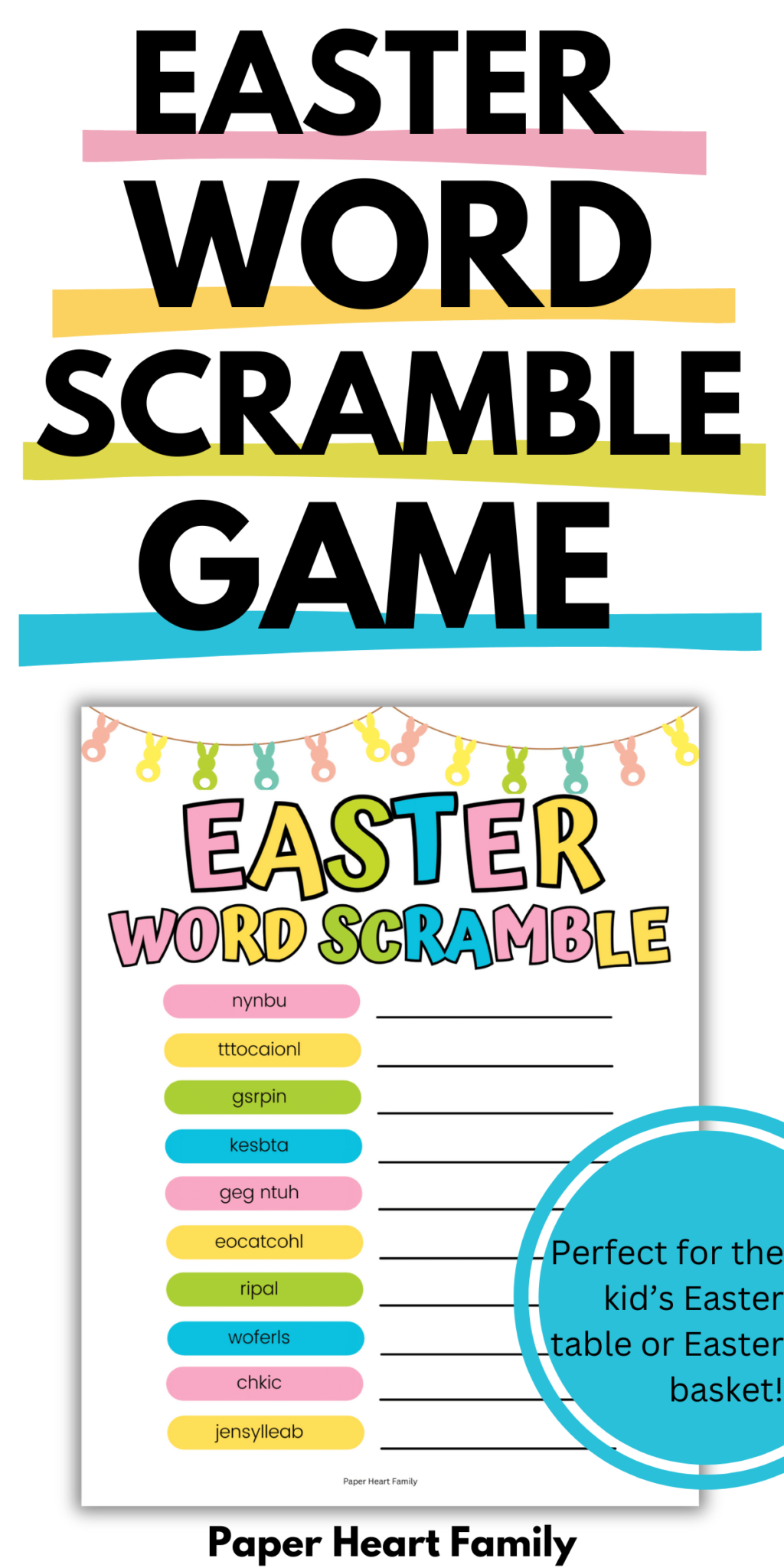 Free Printable Easter Word Scramble
