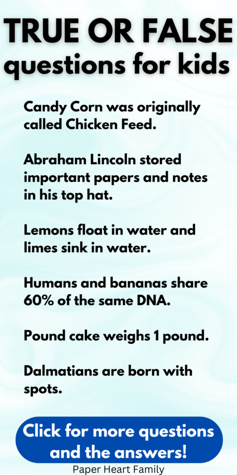 150 True Or False Questions For Kids (With Answers)