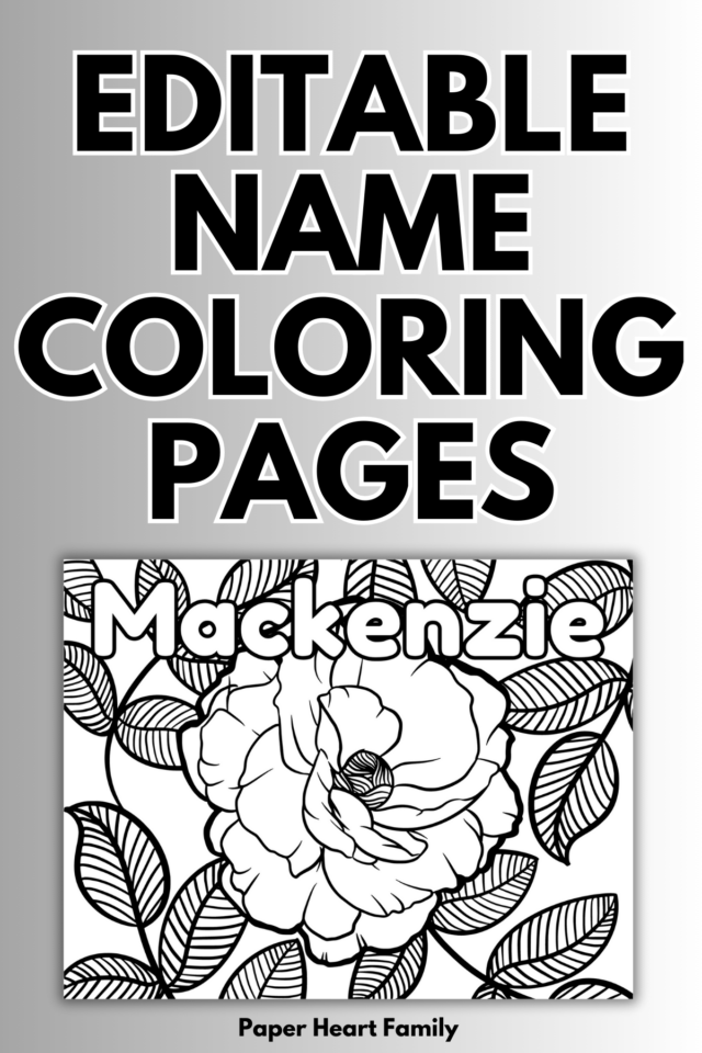 8 Fun Editable Name Coloring Pages To Print