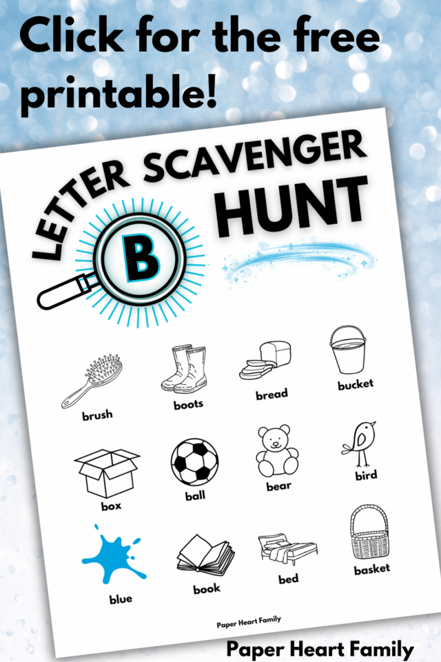 Free Printable Letter B Scavenger Hunt
