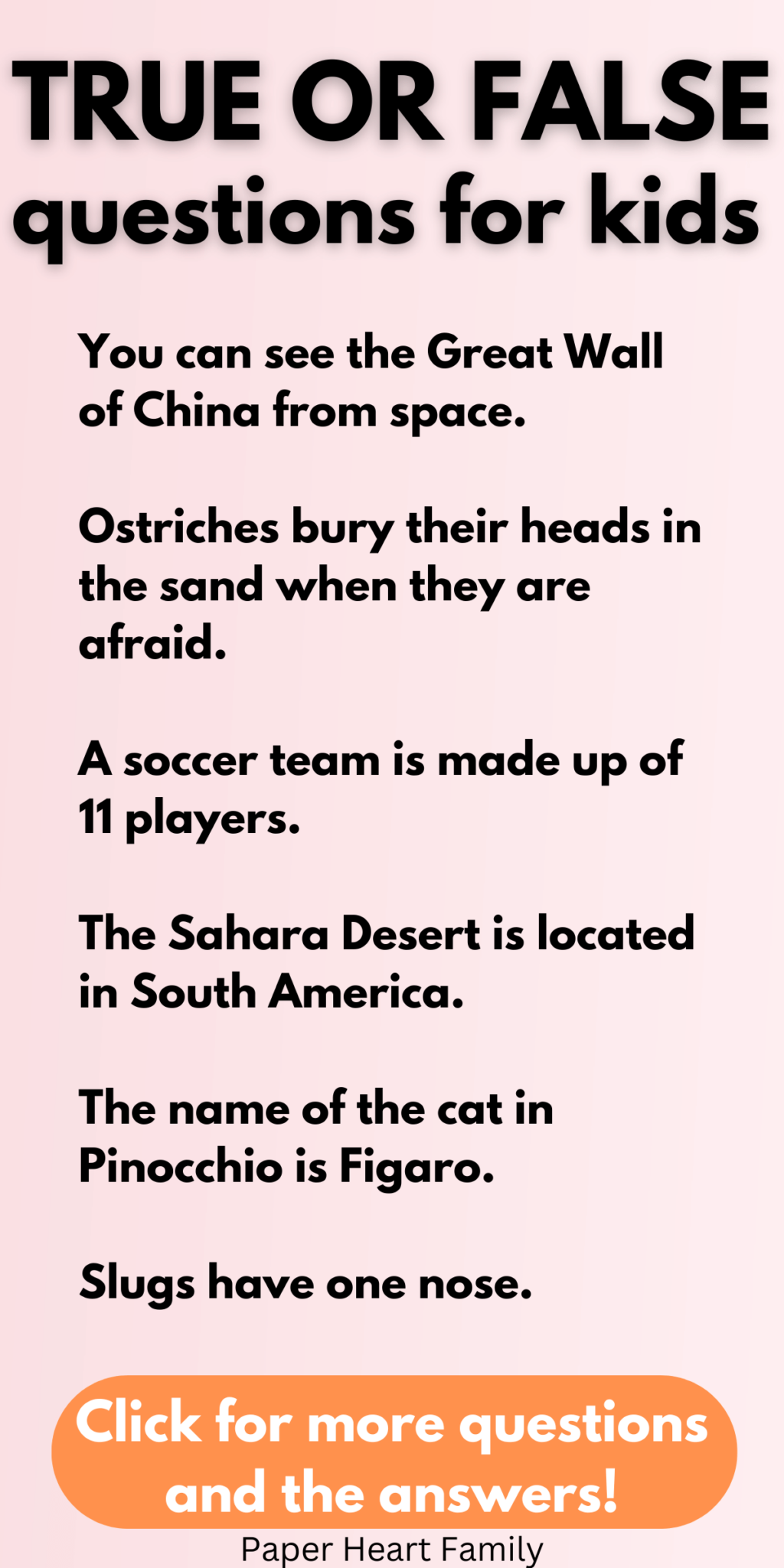 150 True Or False Questions For Kids (With Answers)