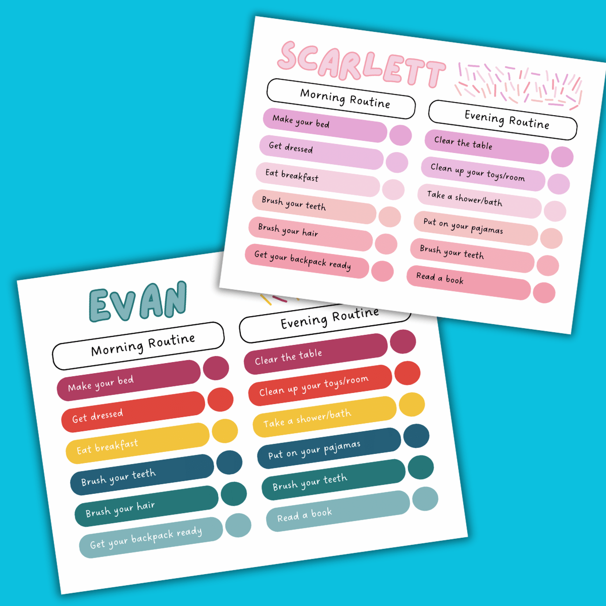 Editable Routine Charts To Keep Kids On Track