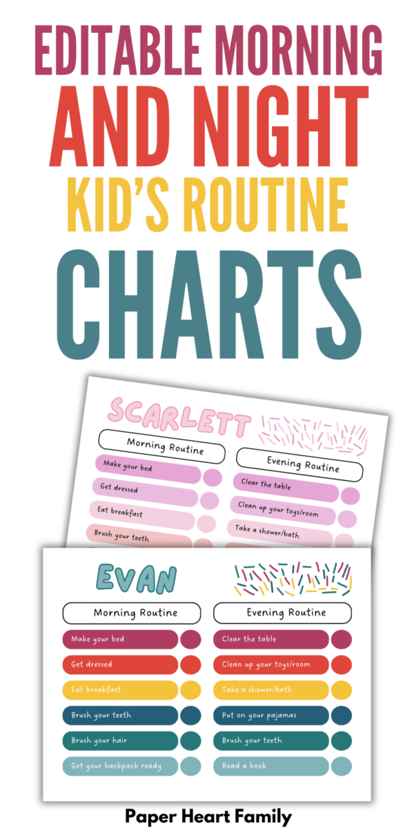 Editable Routine Charts To Keep Kids On Track