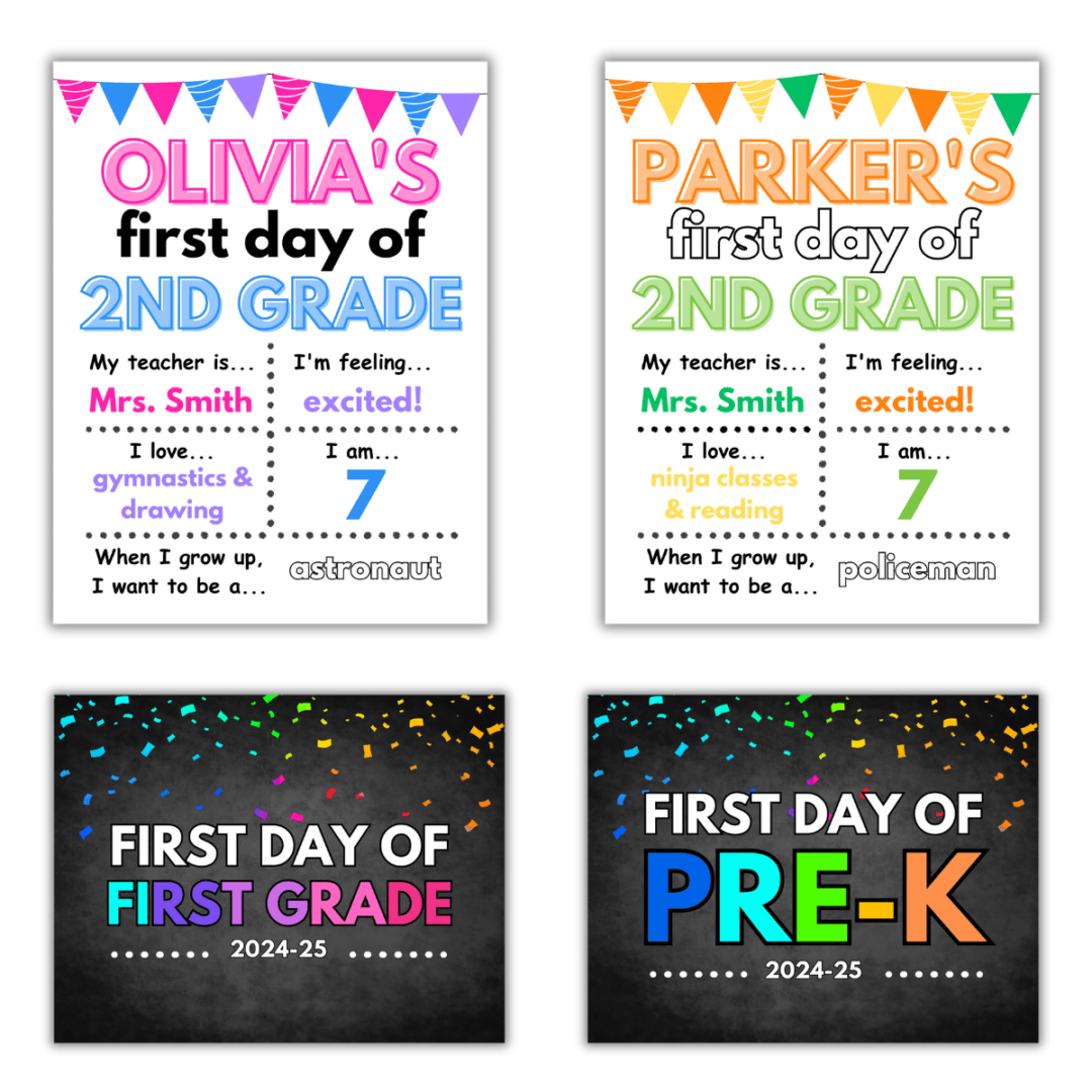 First Day Of School Sign Printables For All Grades