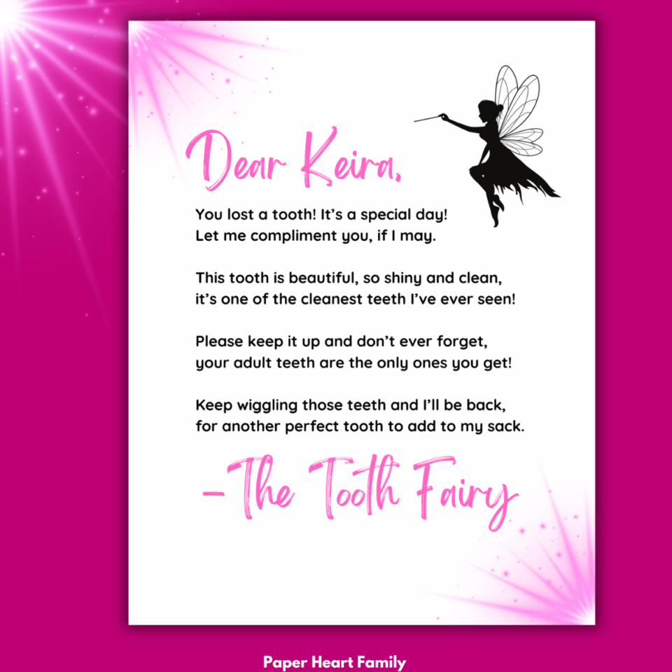 Quick And Easy Editable Tooth Fairy Letter