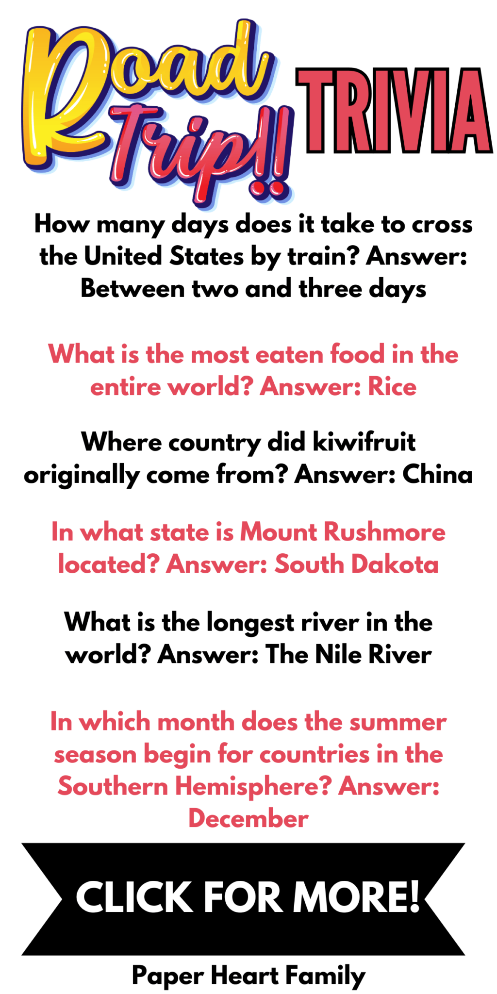 120 Car Ride Trivia Questions For The Whole Family