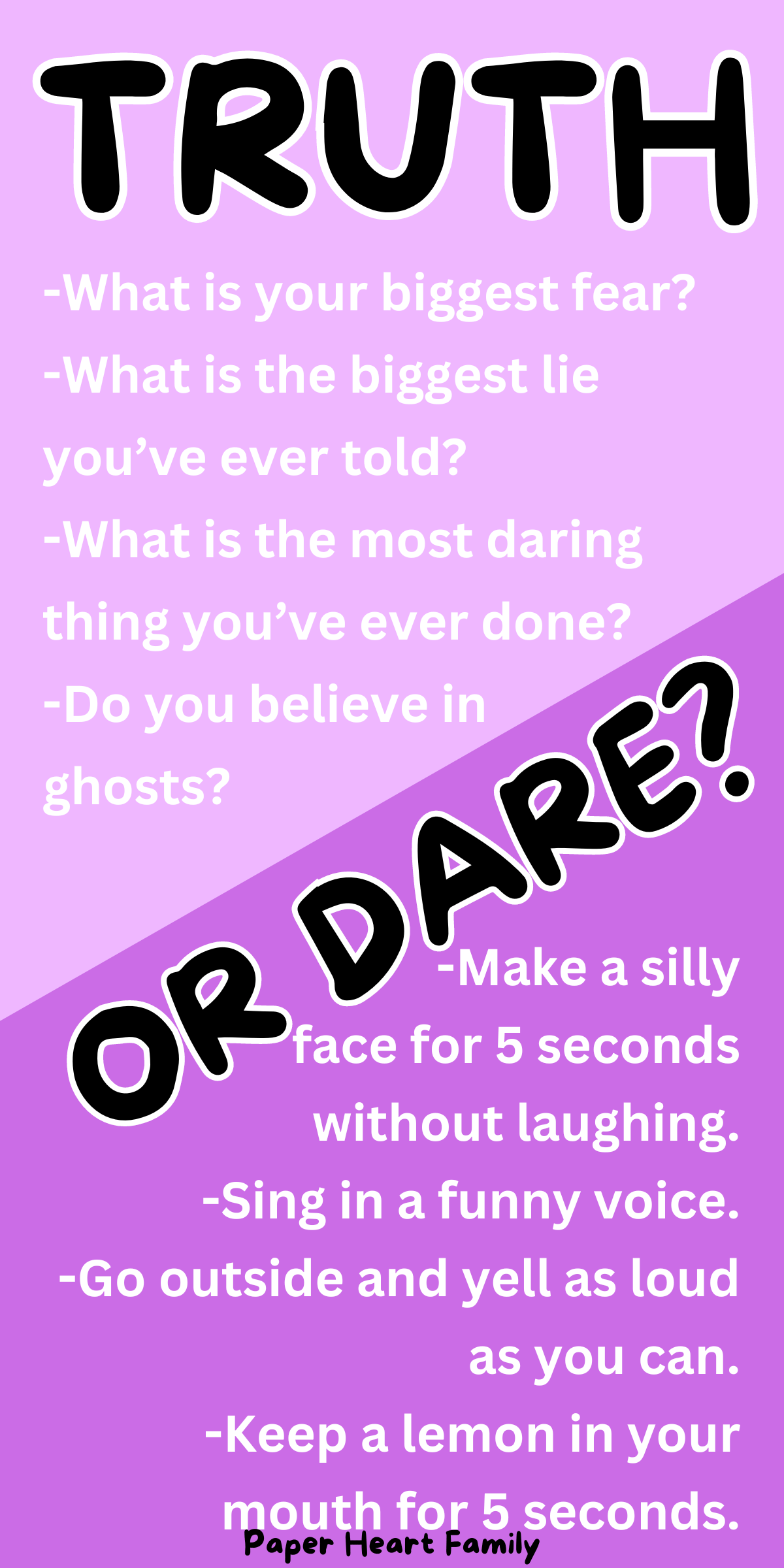 Best Truth Or Dare Questions To Ask Your Kids Best Truth Or Dare Questions To Ask Your Kids