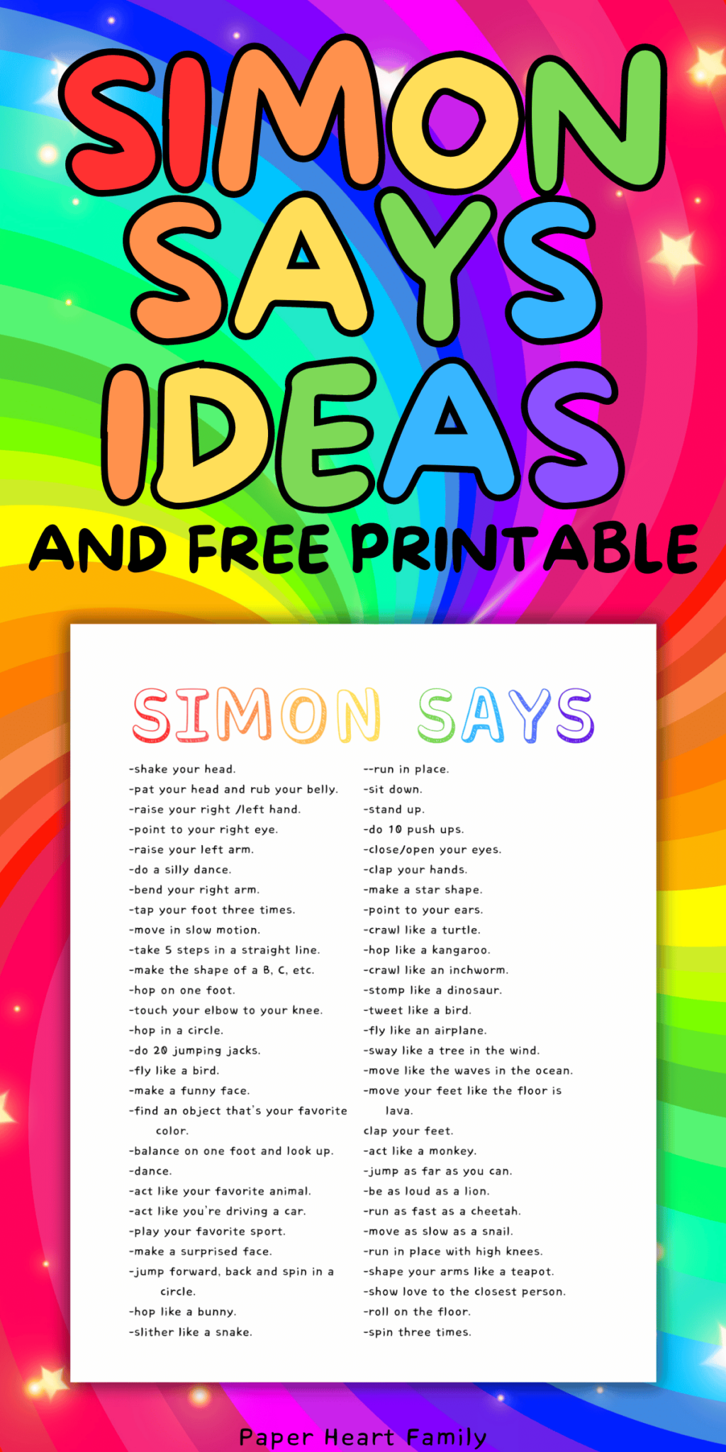 70 Fun Simon Says Ideas For Active Play