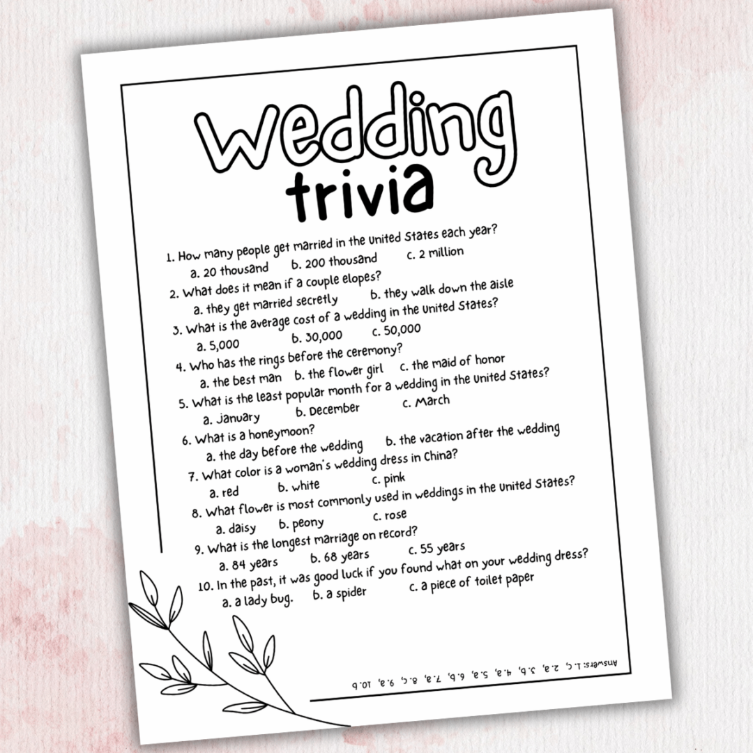 FREE Printable Wedding Activity Book For Kids