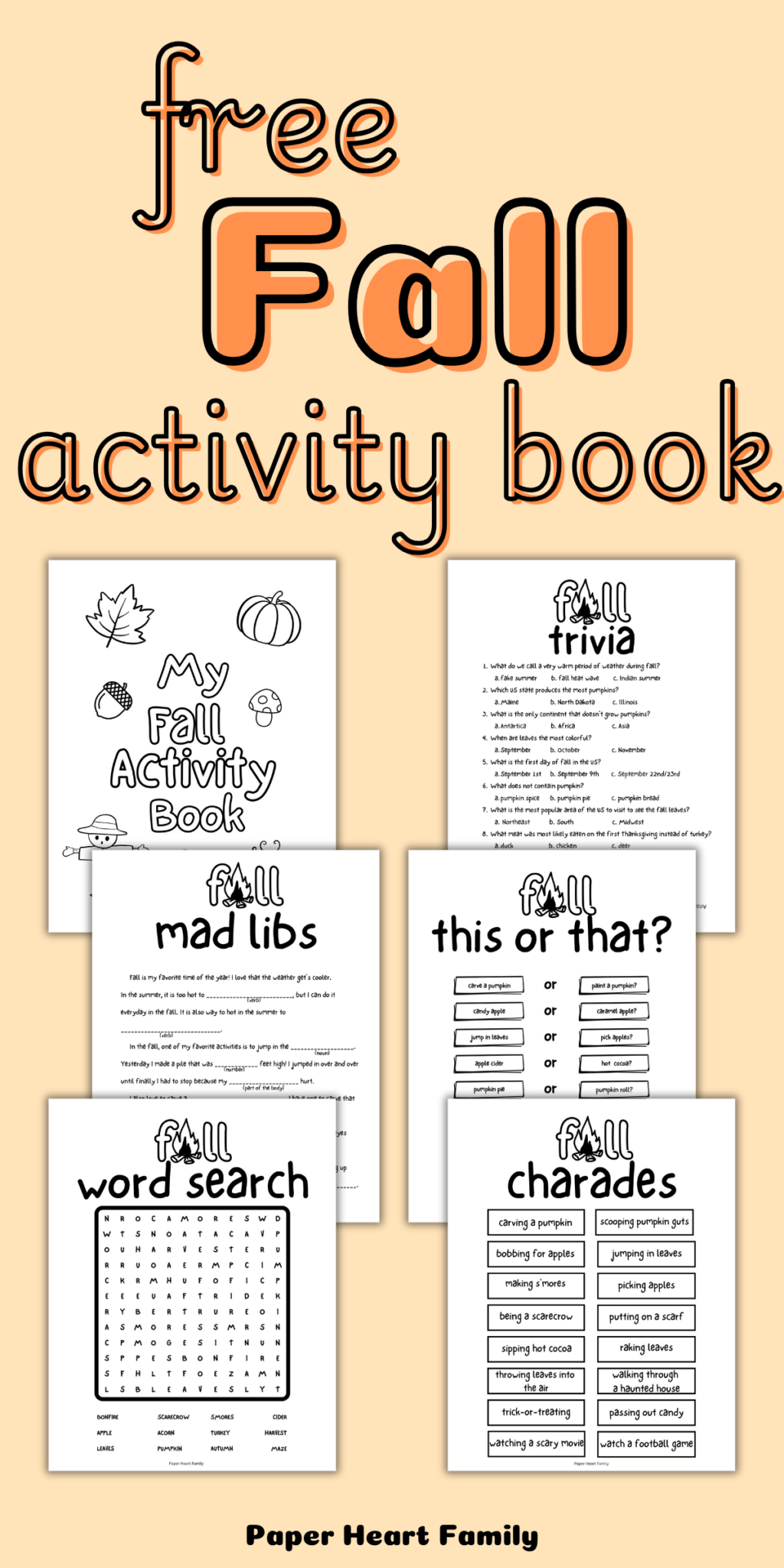 Free Printable Fall Activity Book For Kids