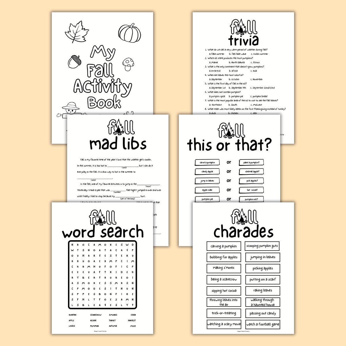 Free Printable Fall Activity Book For Kids