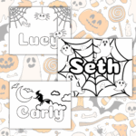 Editable Name Halloween Coloring Pages