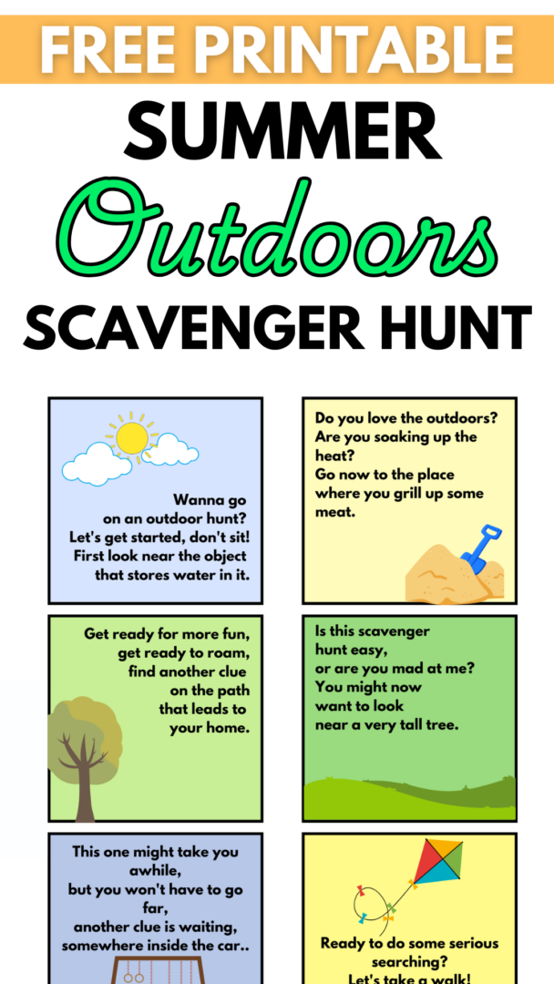FREE Printable Outdoor Scavenger Hunt Clues