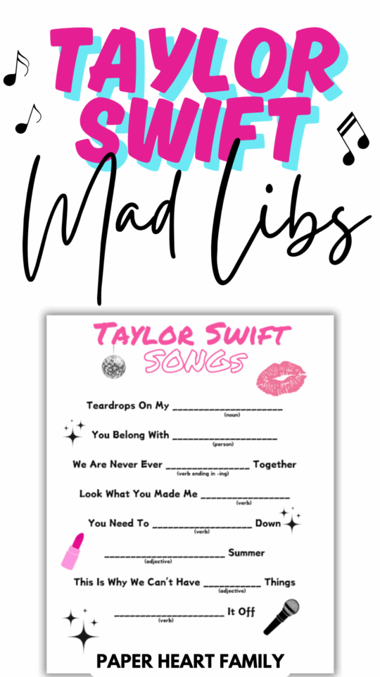 Taylor Swift Mad Libs