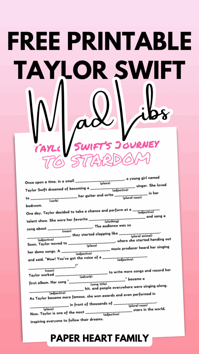 Taylor Swift Mad Libs