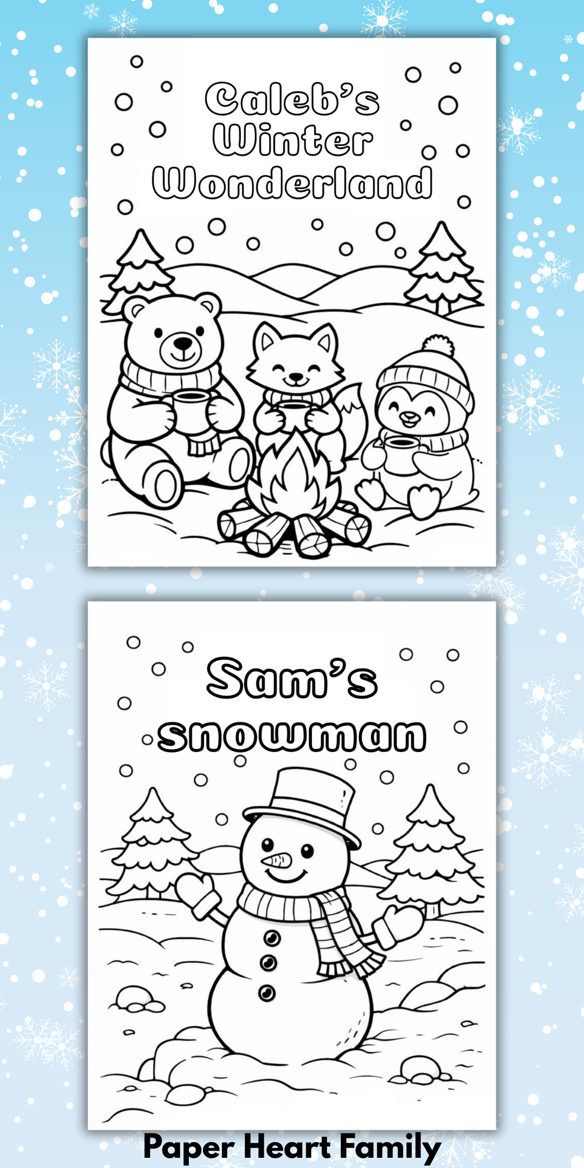 Cute, Free Name Winter Coloring Pages