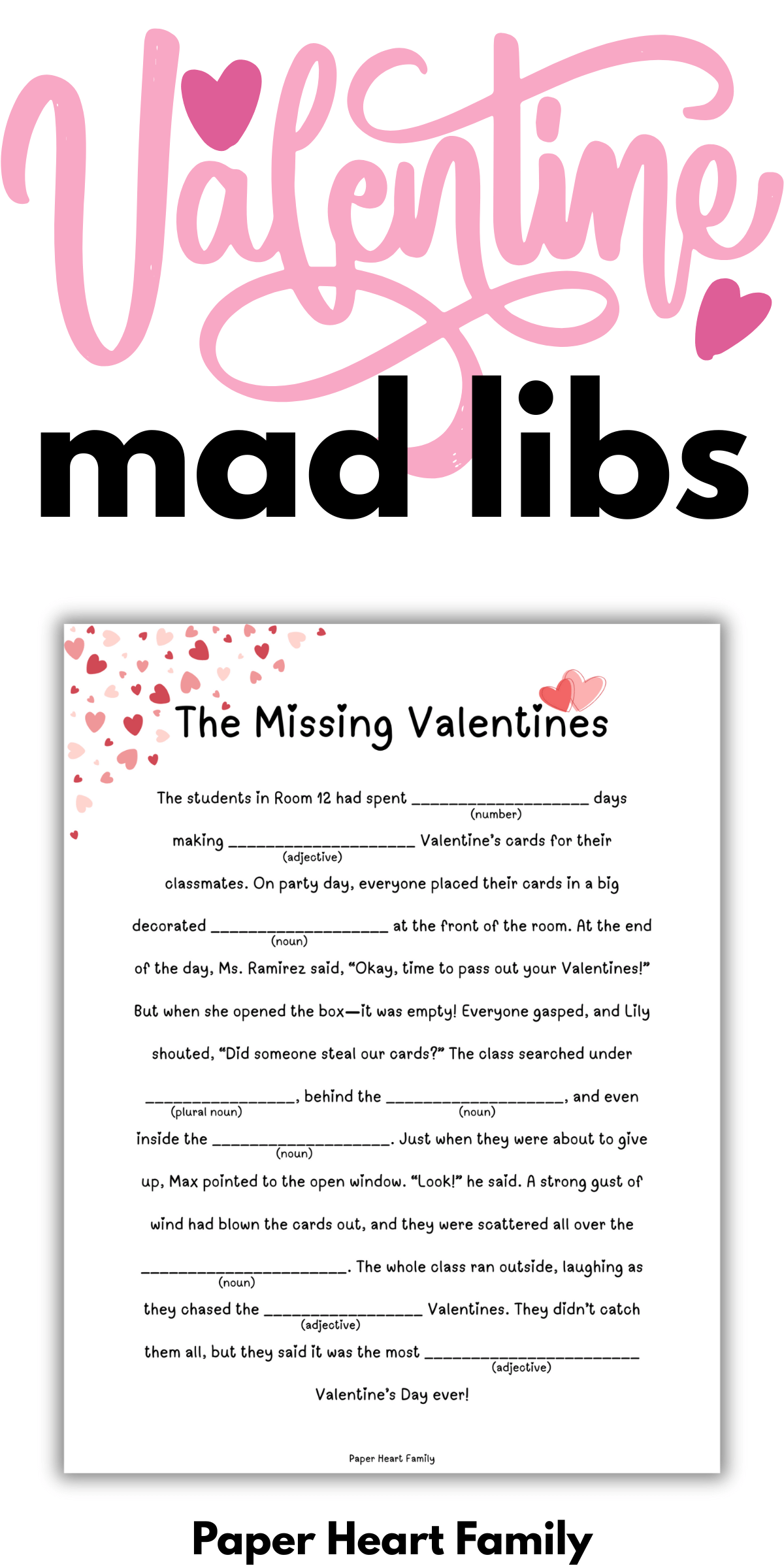 Funny, Free Valentine Mad Libs
