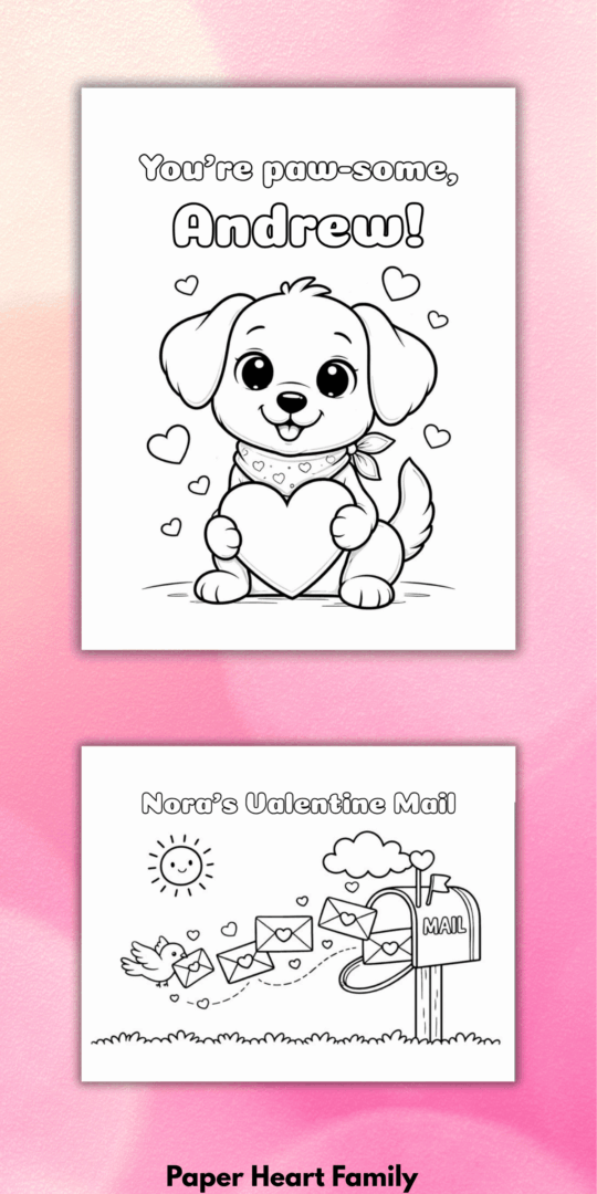 Super Sweet Valentine Coloring Pages (Editable Option!)